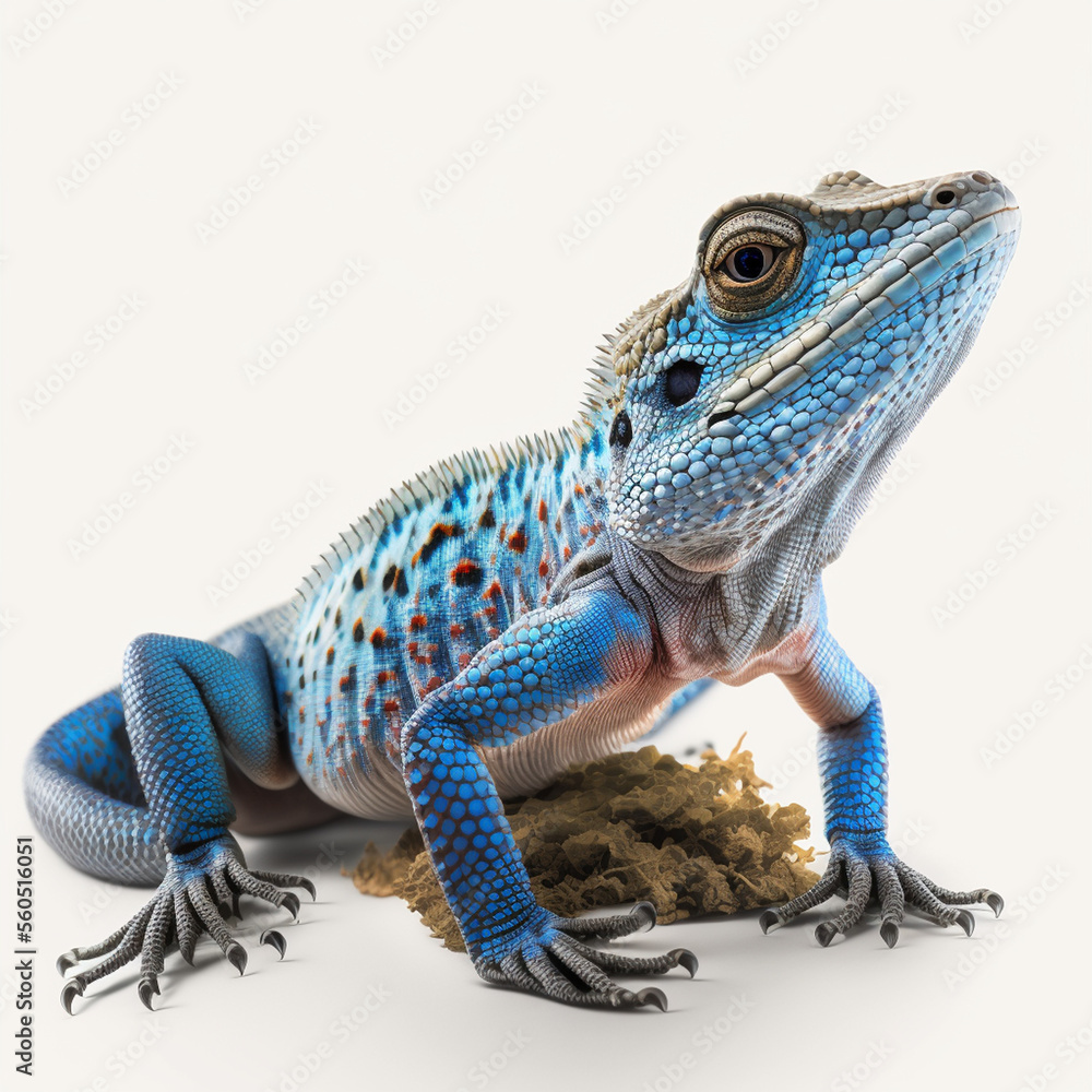 Blue Belly Lizard full body image with white background ultra realistic ...
