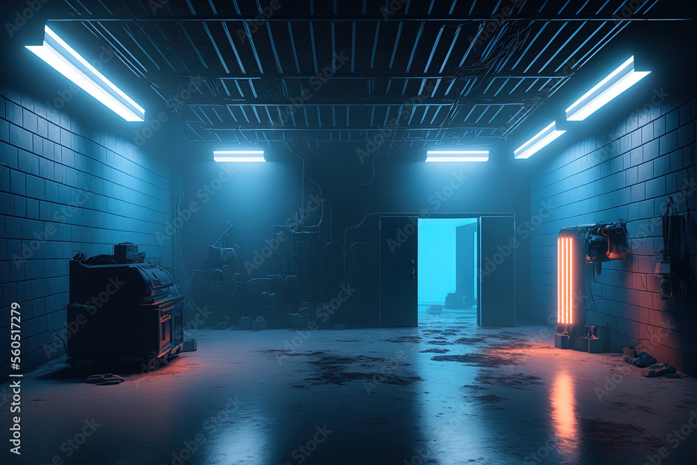 Dark stage performances, a blue colored background, a pitch black ...