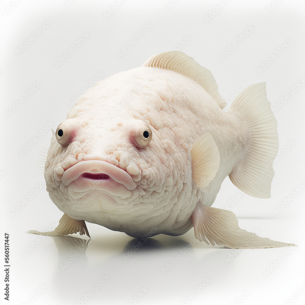 Blobfish full body image with white background ultra realistic Stock ...