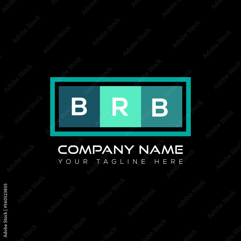 Brb Letter Logo Design On Black Background Brb Creative Initials
