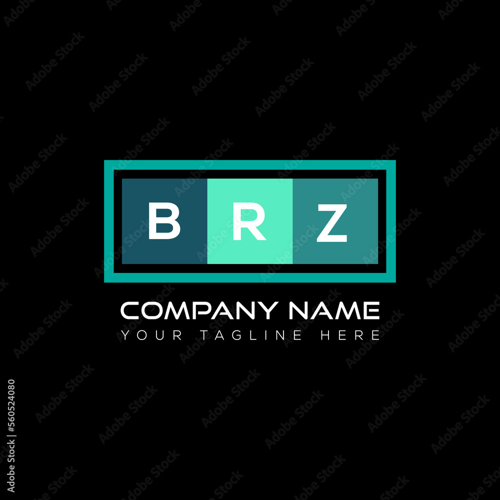 BRZ letter logo design on black background. BRZ creative initials ...