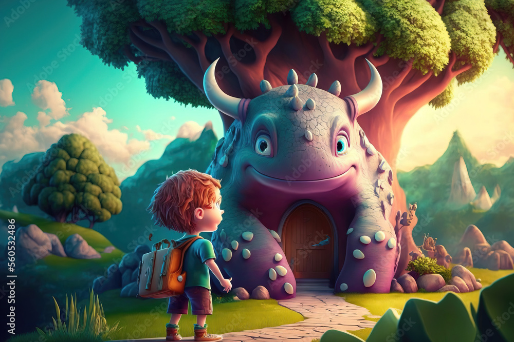 Fantasy creature. cartoon color story. sketch art for artist creativity ...