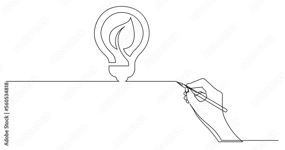 hand drawing business concept sketch of energy efficient electric light ...