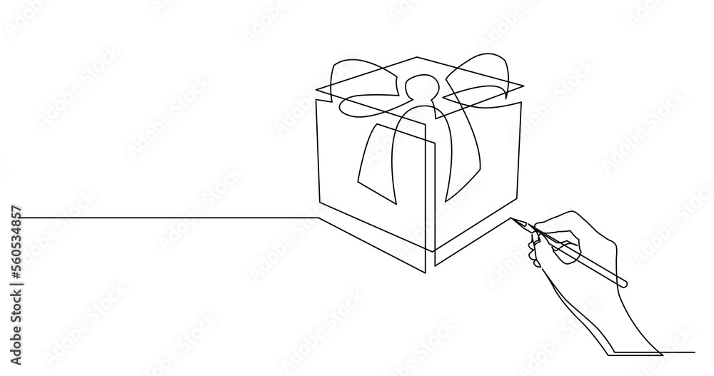 hand drawing business concept sketch of gift box - PNG image with ...