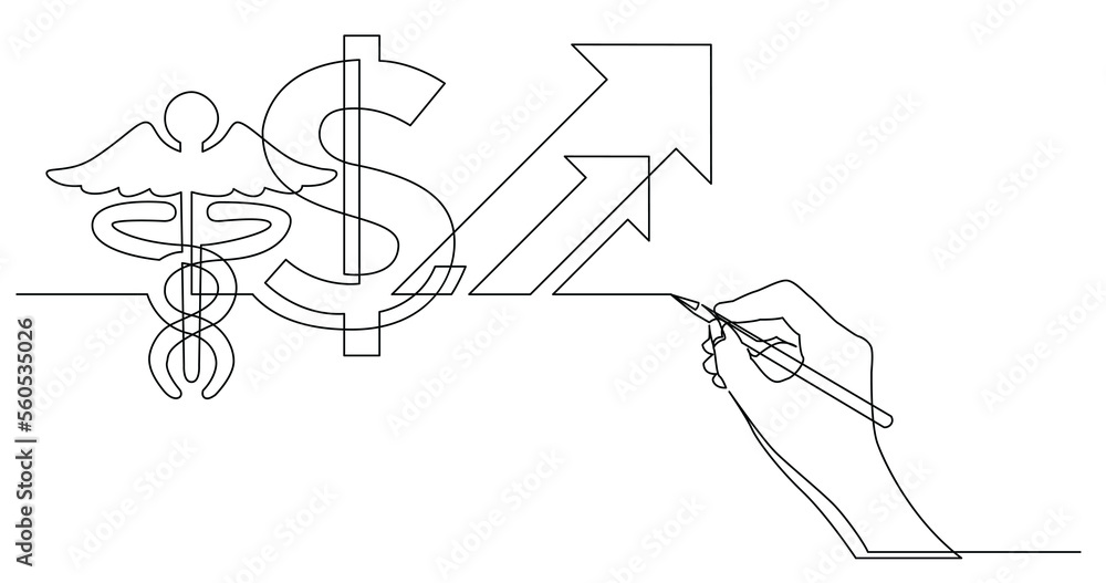 hand drawing business concept sketch of health care cost rising - PNG ...