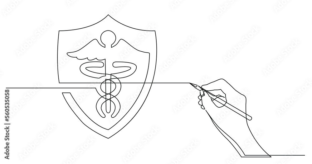 hand drawing business concept sketch of healthcare protection symbol ...