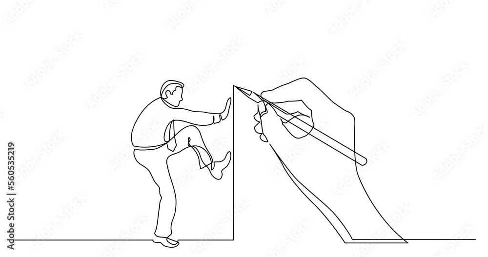 hand drawing business concept sketch of man pushing obstacle - PNG ...