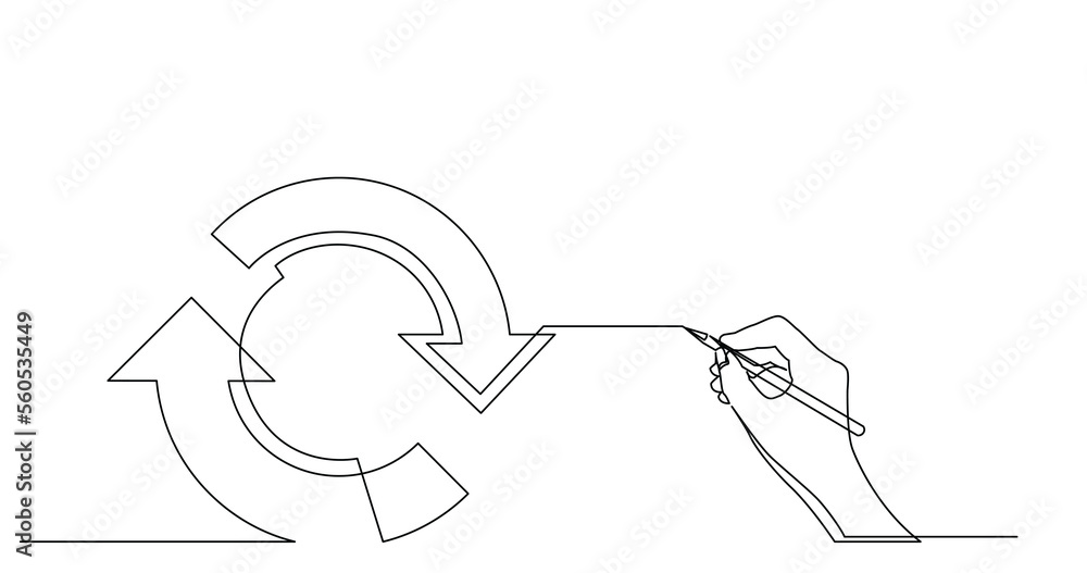 hand drawing business concept sketch of recurring arrows - PNG image ...