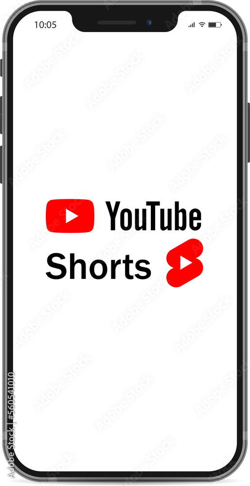 Youtube, Youtube Shorts. Logo on Apple iPhone. Subscribe button icon ...