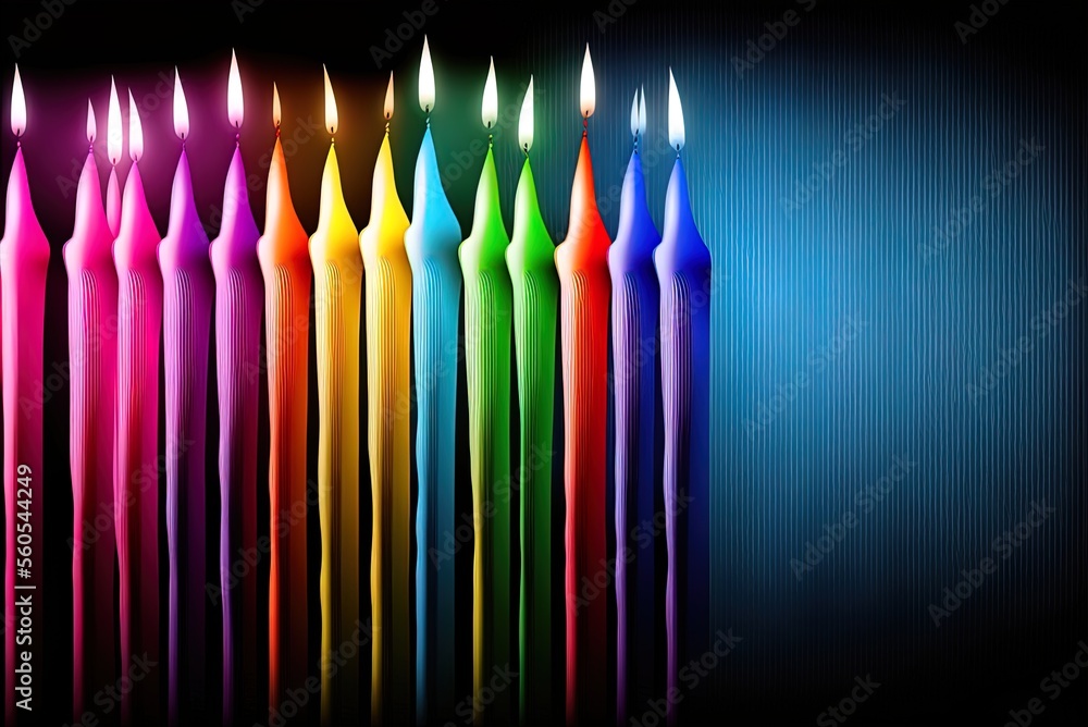 Candles for a birthday party, in a rainbow of colors, with room for ...