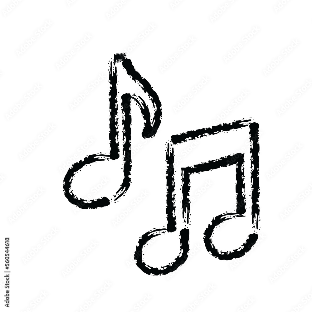 brush stroke hand drawn icon of music notes score - PNG image with ...