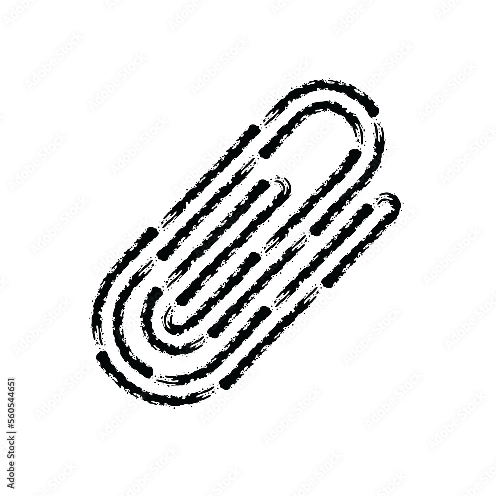 brush stroke hand drawn icon of paper clip - PNG image with transparent ...