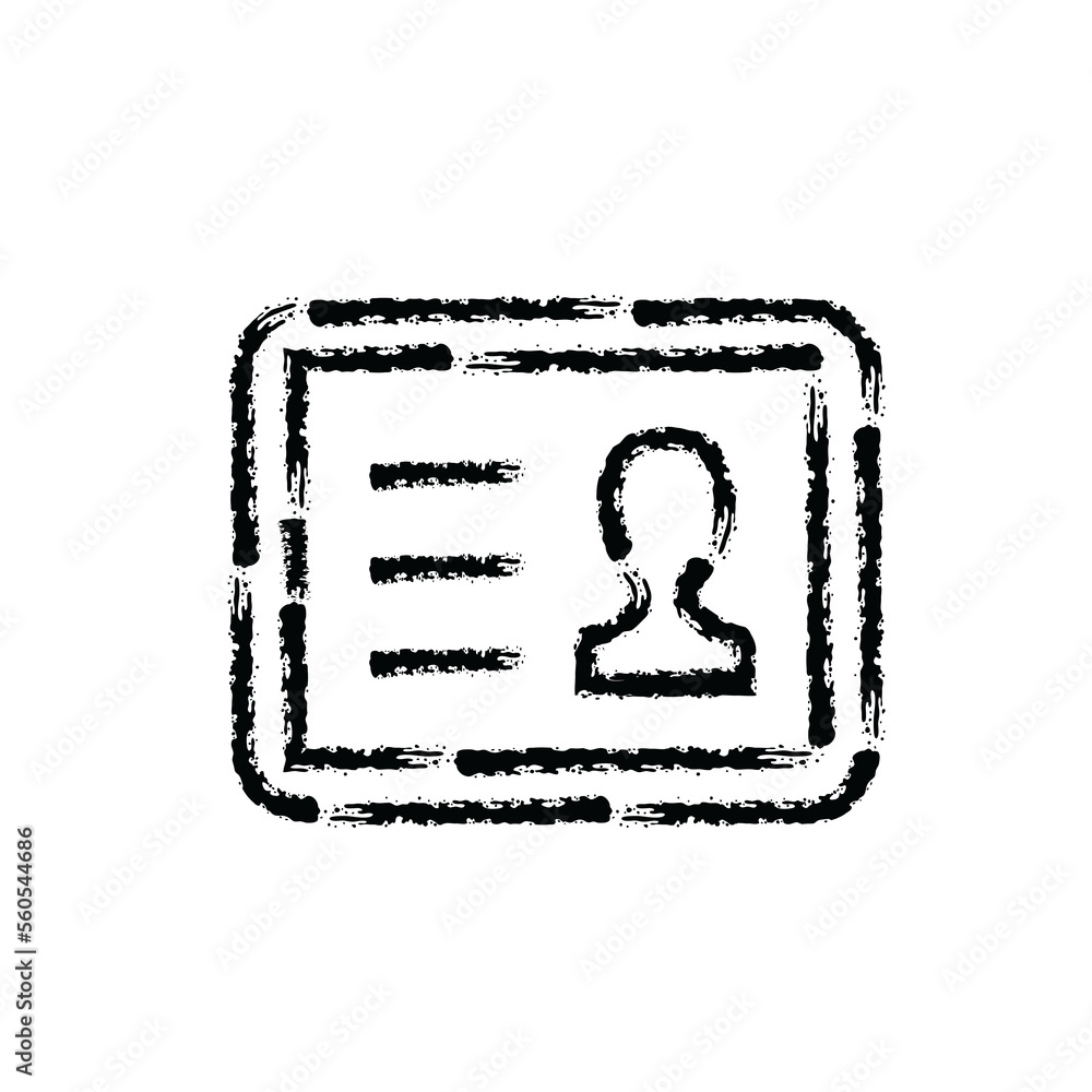 brush stroke hand drawn icon of personal identification card - PNG ...