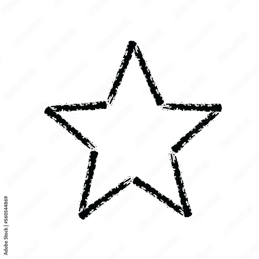 brush stroke hand drawn icon of star - PNG image with transparent ...