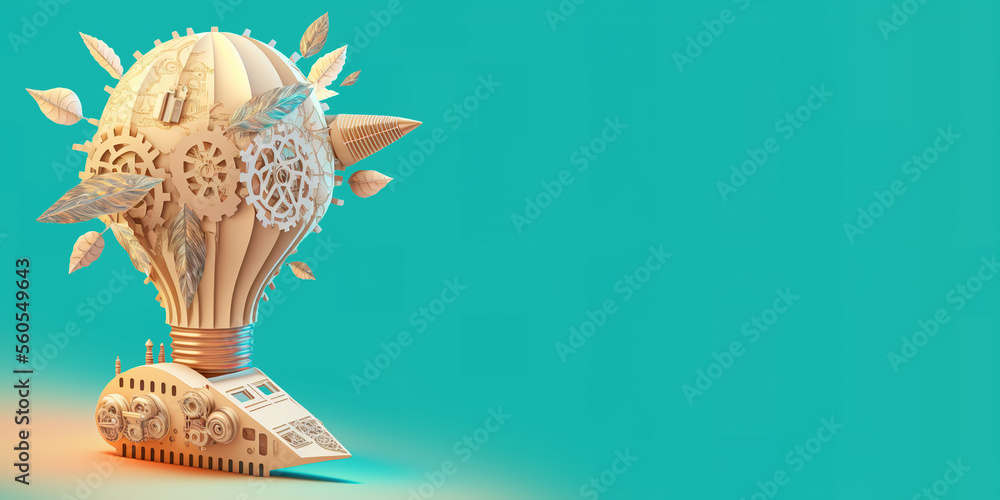 Generative AI pastel Illustration of futuristic bulb or travel balloon ...