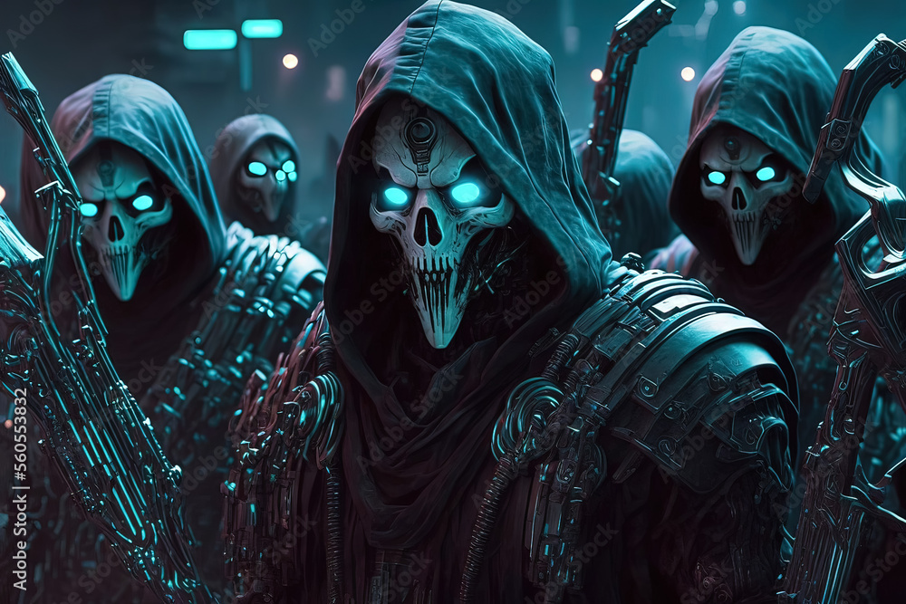 Fantastic image of the evil army under the leader's command. Army of ...