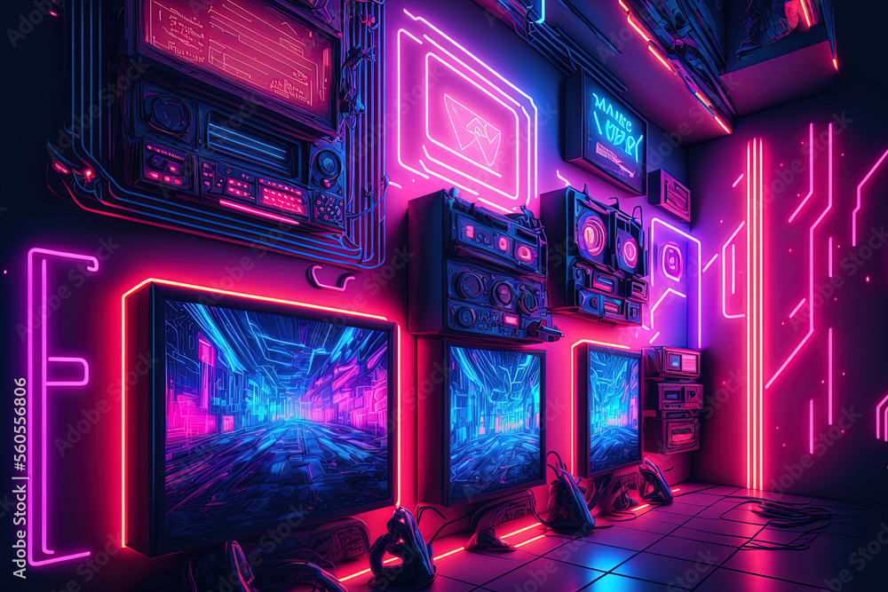 Illustration of an abstract gaming background, gamer wallpaper in ...