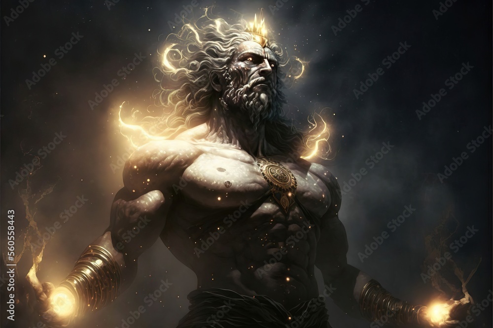 4K resolution or higher, the primordial darkness embodying a greek god ...