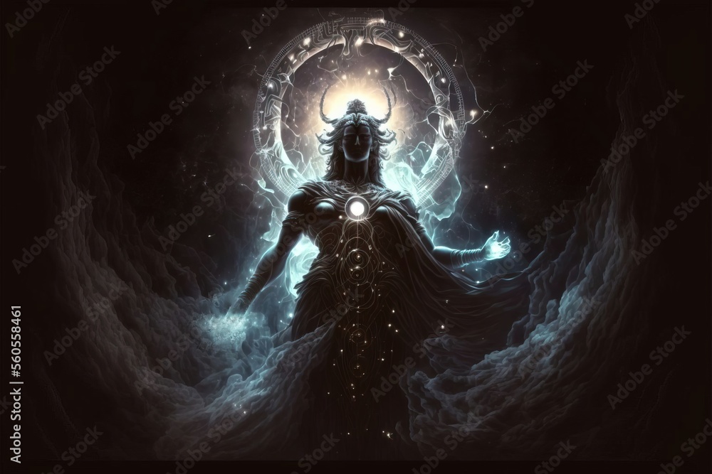 4K resolution or higher, the primordial darkness embodying a greek god ...