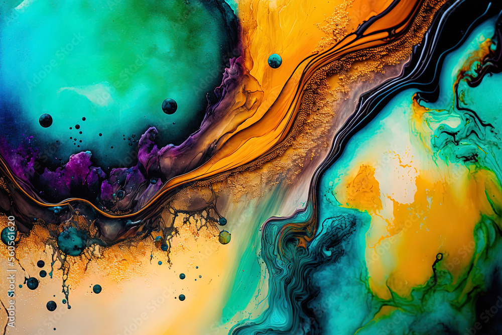 Paint, ink, and abstract. a close up of the artwork. Background of a ...