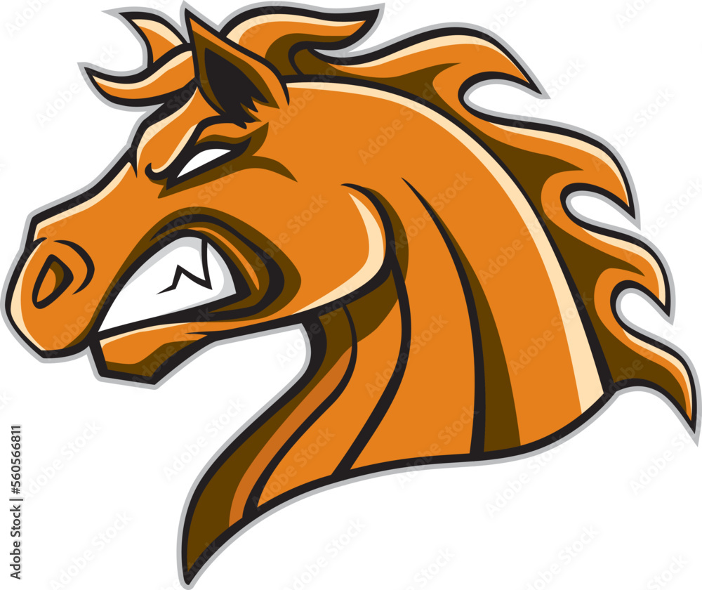 angry horse head mascot, vector illustration Stock Vector | Adobe Stock