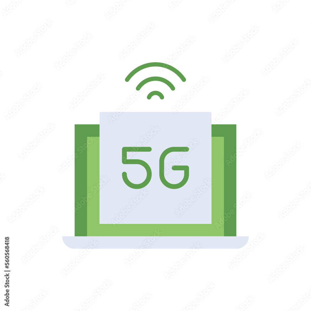 5G technology icon with green duotone style. Computing, diagram ...