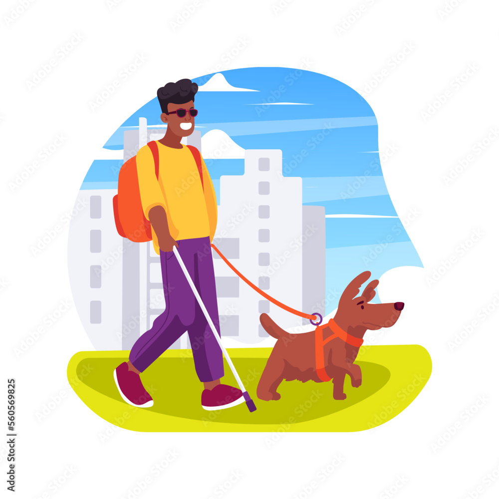Guide dog isolated cartoon vector illustration. Stock Vector | Adobe Stock