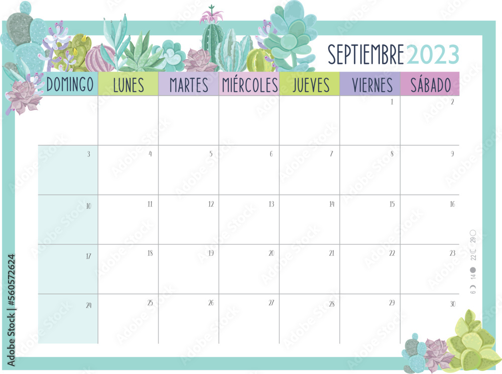 Calendario Planificador 2023 en Español - Tamaño A4 - Mes de Septiembre ... Calendario Planificador 2023 en Español - Tamaño A4 - Mes de Septiembre ...
