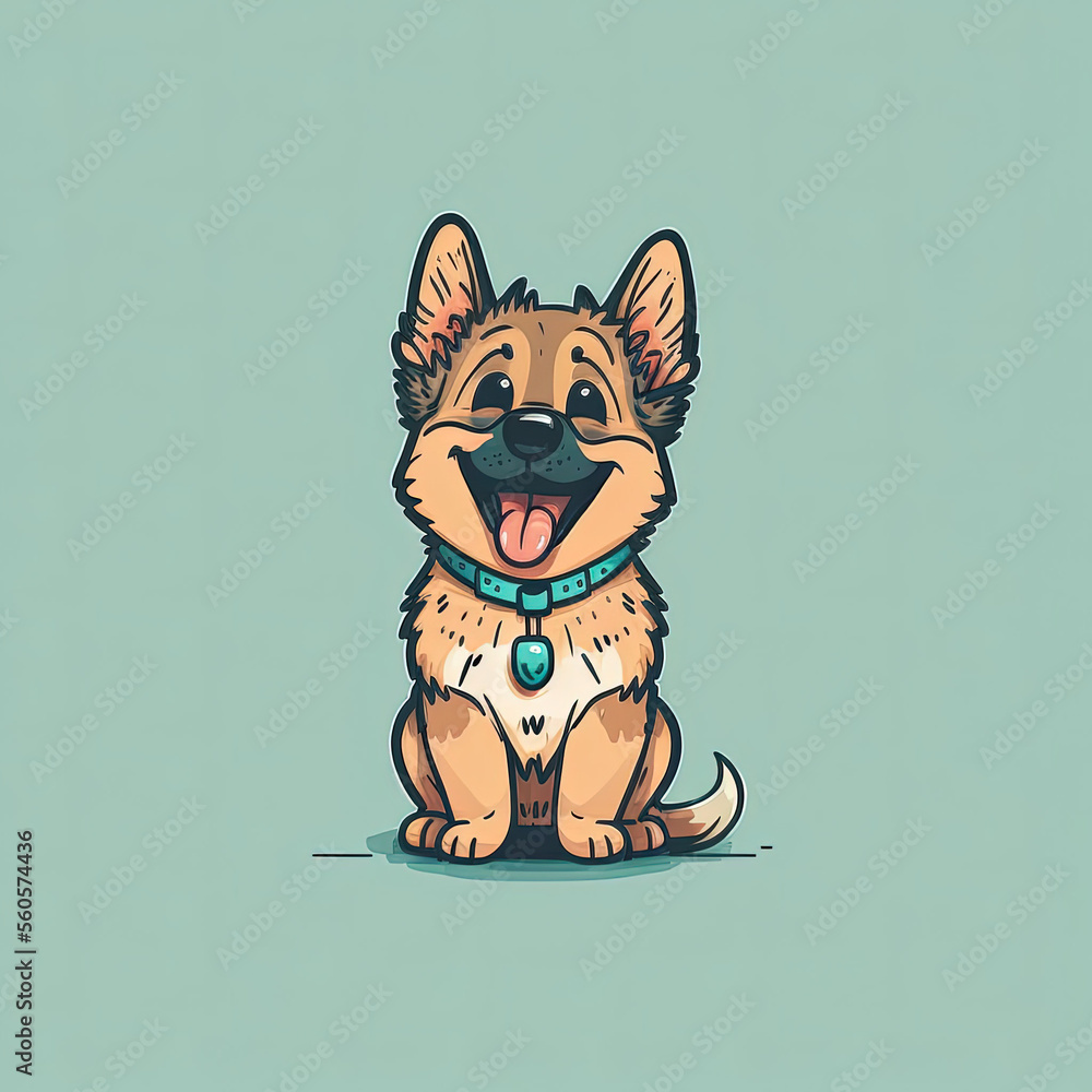 Cute Chibi German Shepherd | Midjourney Generative AI Stock ...