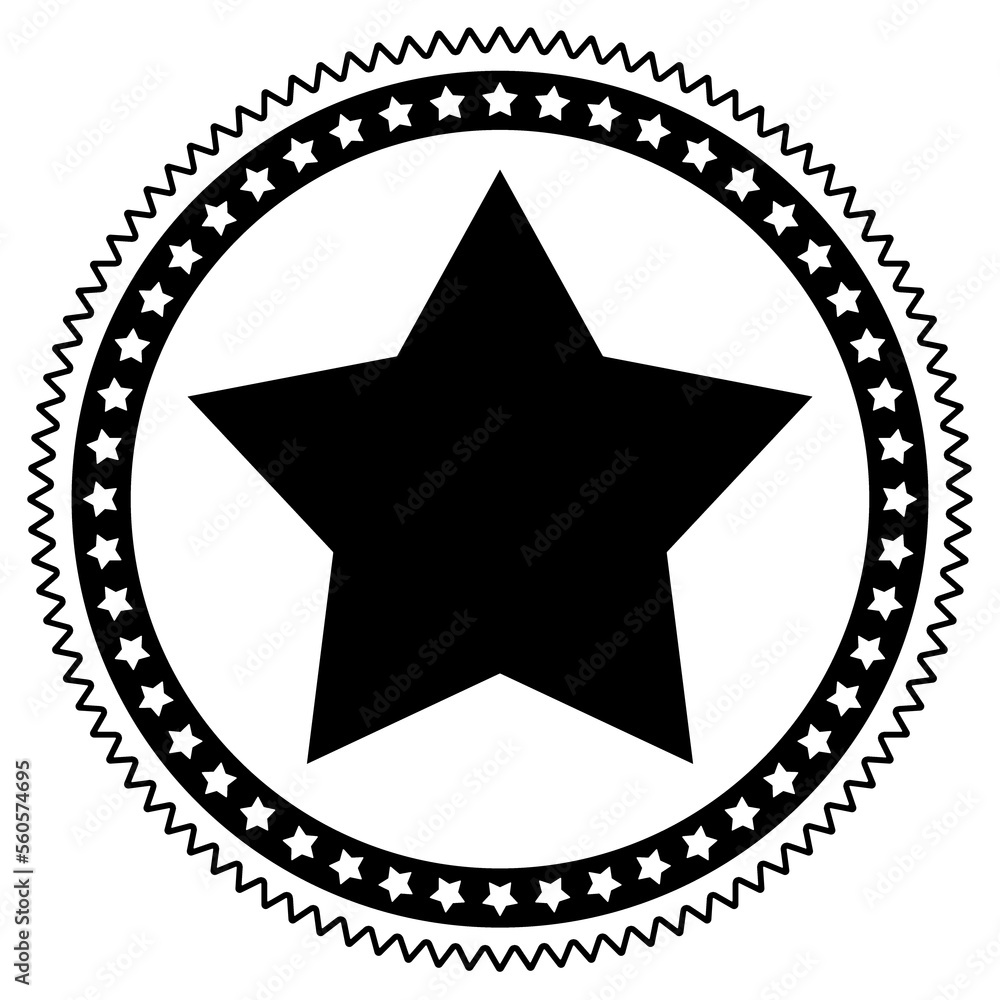 Seal, badge, award, stamp. Simple illustration, line art, clipart ...