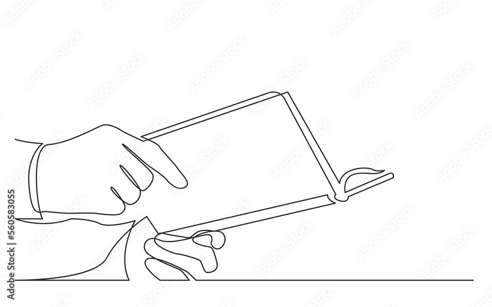 continuous line drawing hands holding book - PNG image with transparent ...