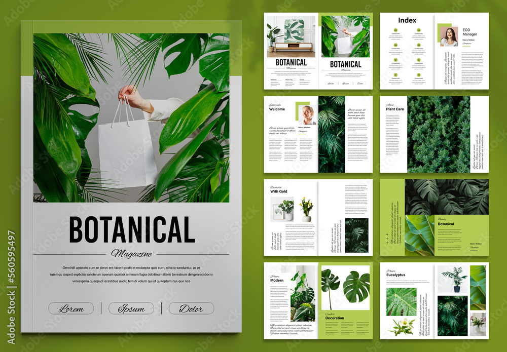 Botanical Magazine Layout Stock Template | Adobe Stock