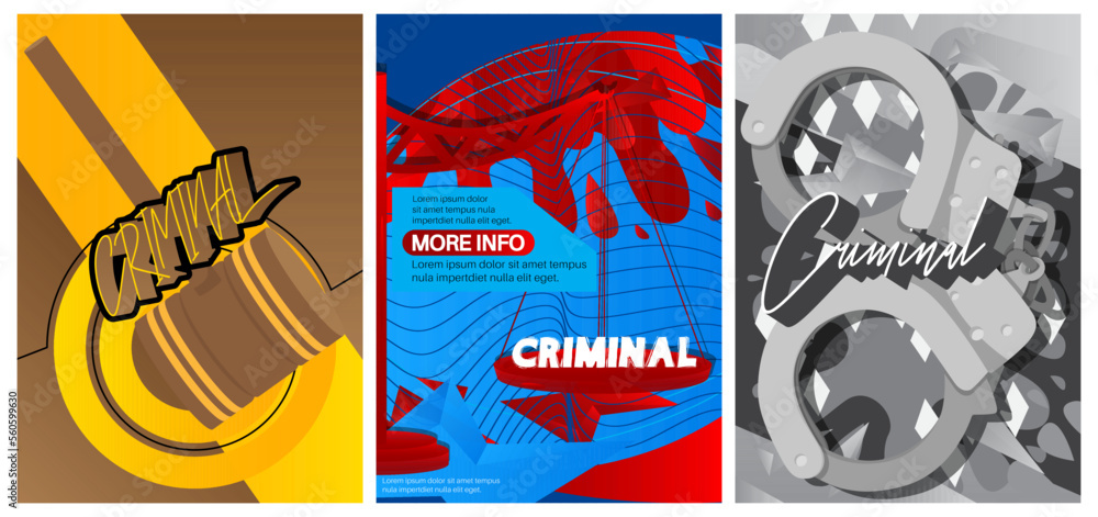 Criminal poster. Background vector illustration. Abstract Justice event ...