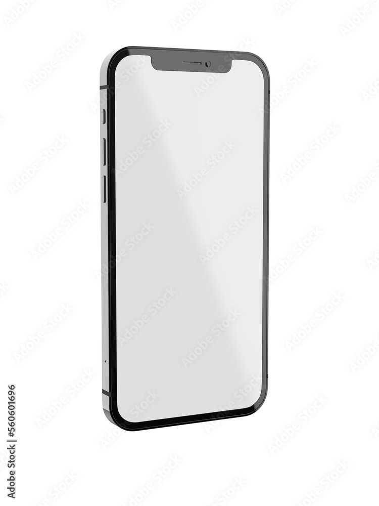 Blank smart phone screen template for ux ui design, 3d render ...