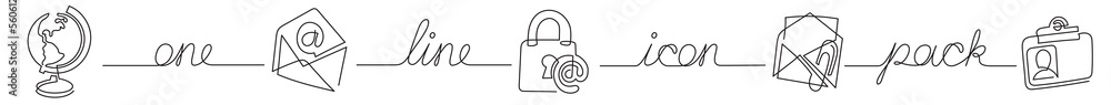one line icon pack of search globe email security internet - PNG image ...