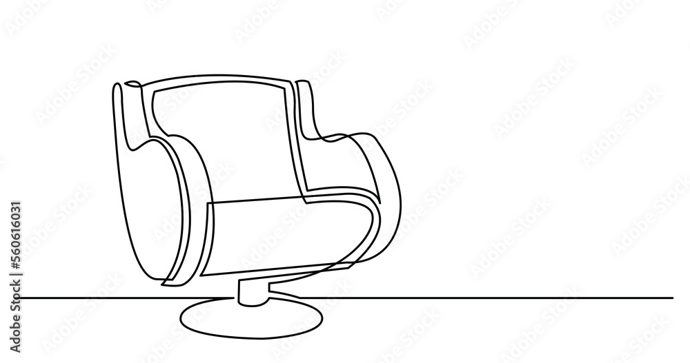 continuous line drawing of modern luxury armchair - PNG image with ...