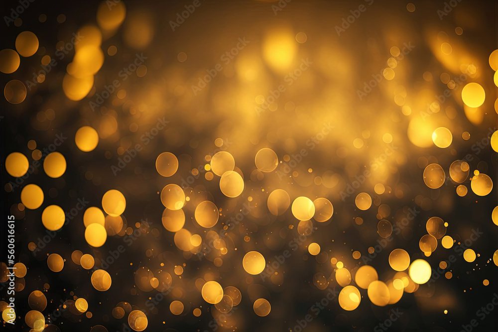 Abstract yellow glitter bokeh background. Generative AI. Stock ...