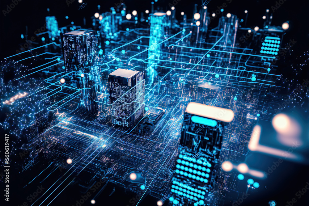 IoT Internet of Things Illustration Weltweiter Datenfluß Bigdata ...