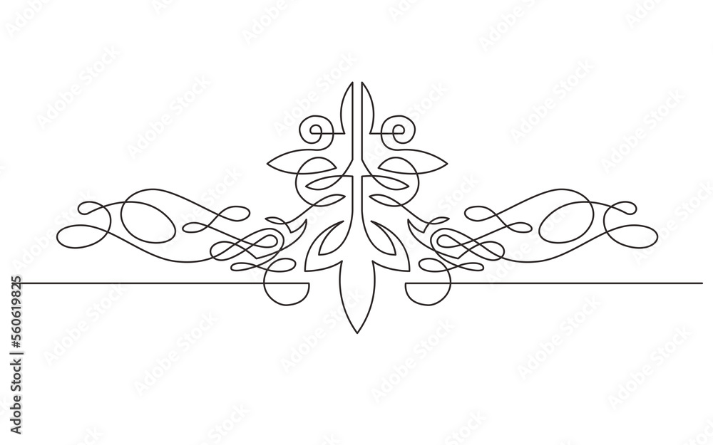 continuous line drawing symmetrical vignette design 8 - PNG image with ...