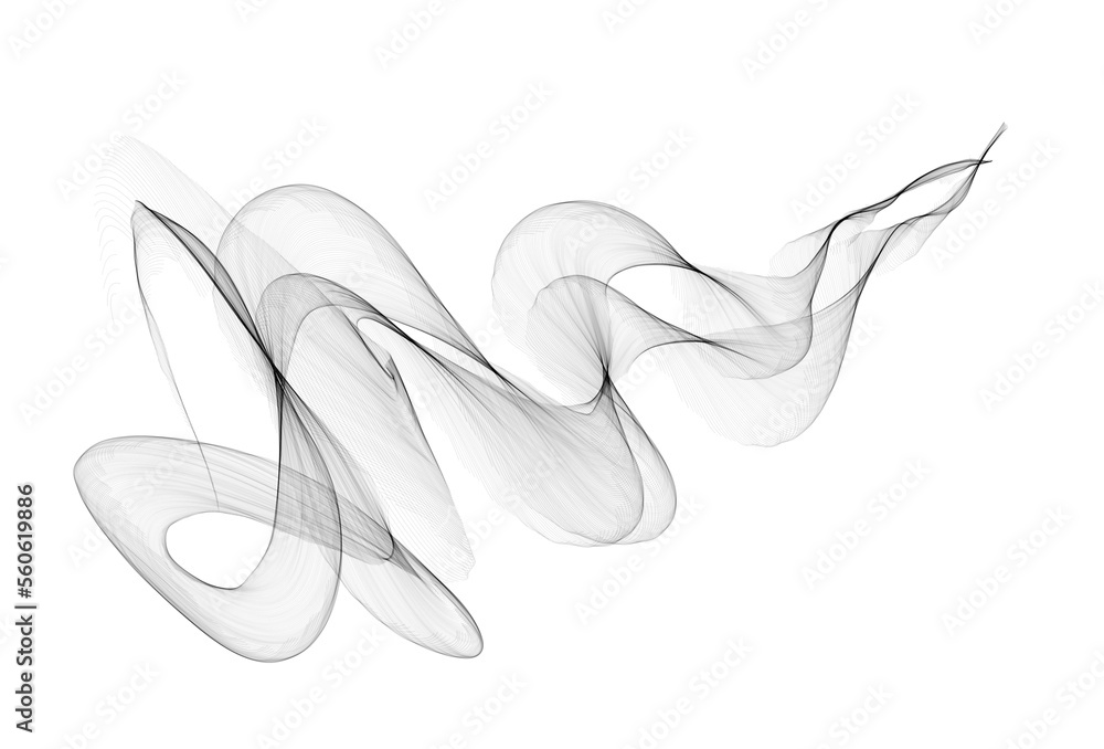 Abstract black puffs of smoke swirl overlay on transparent background ...