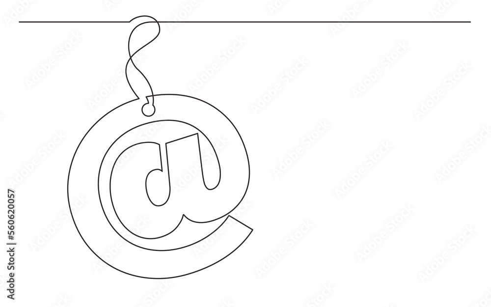 continuous line drawing tag label email sign design - PNG image with ...