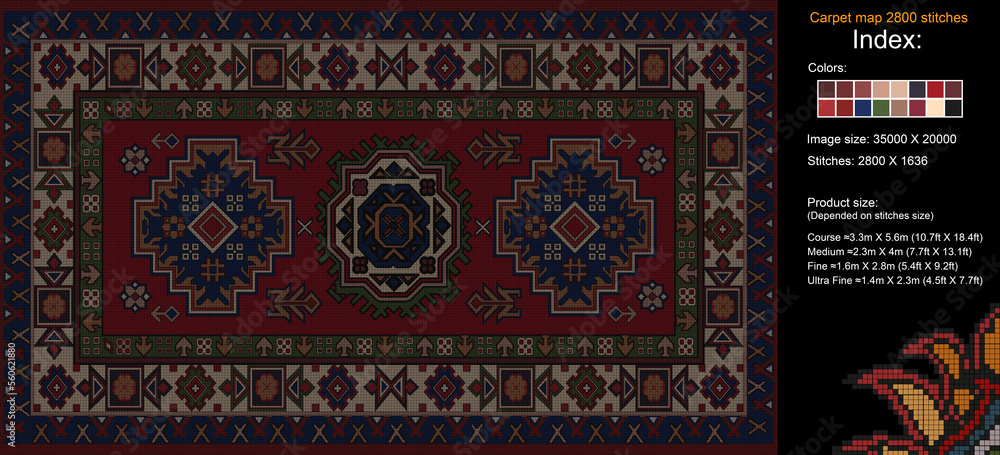 Carpet Map 71 2800 Stich Stock Illustration | Adobe Stock