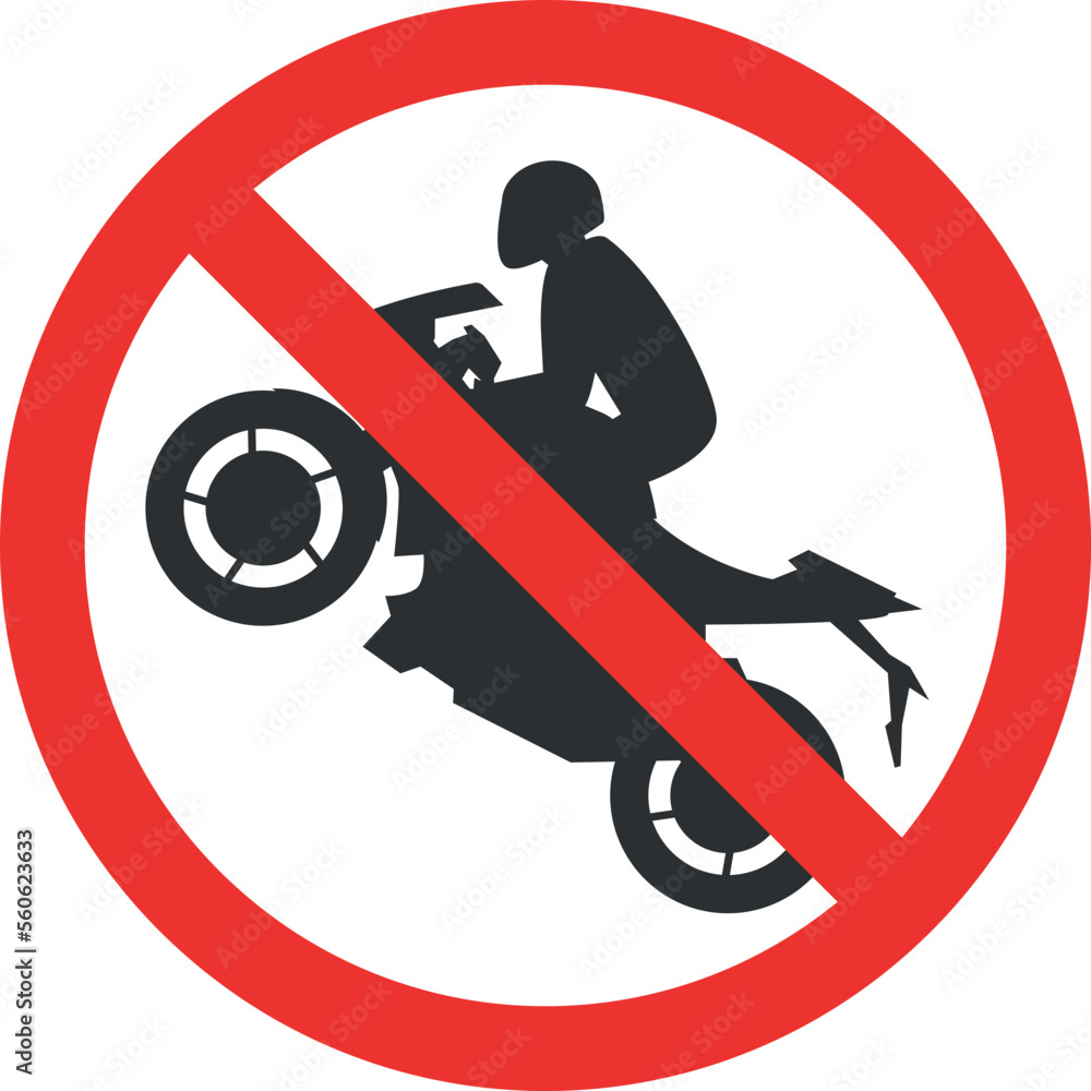 No Motorbike Wheelie sign. Traffic Signs and Symbols. Stock Vector ...