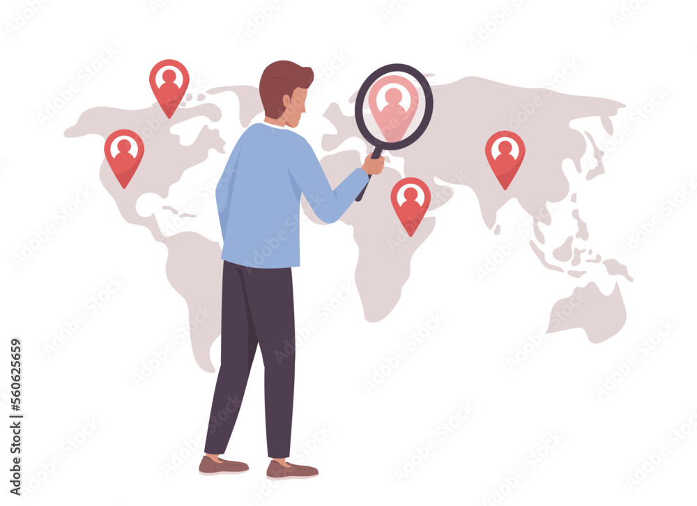 International human resource manager flat concept vector illustration ...