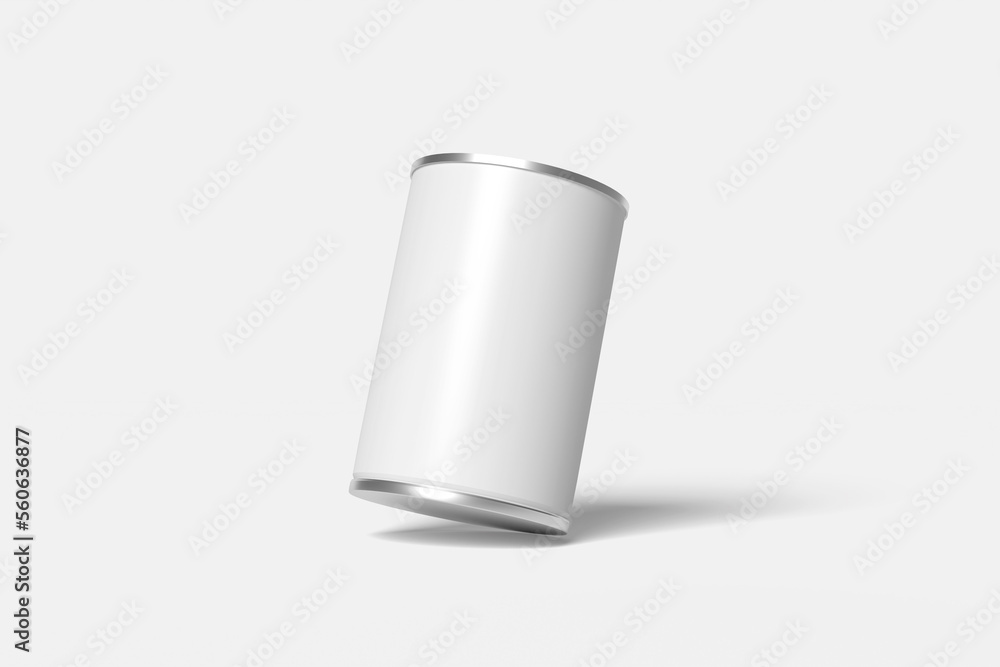 Tin Can Mockup isolated Front View angle Stock Illustration | Adobe Stock