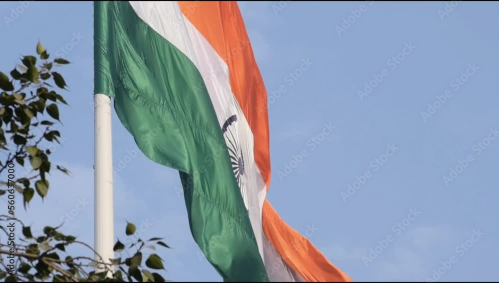 Time-lapse of India flag flying high at Connaught Place with pride in ...