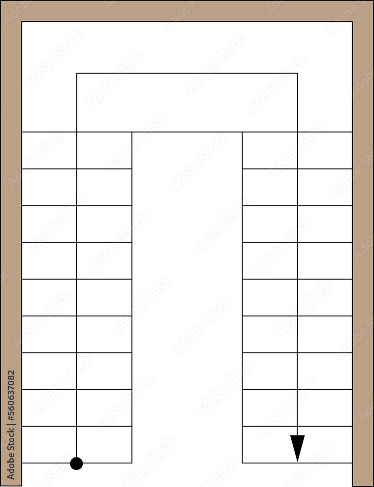 Stair for floor plan top view. Architectural element for scheme of ...