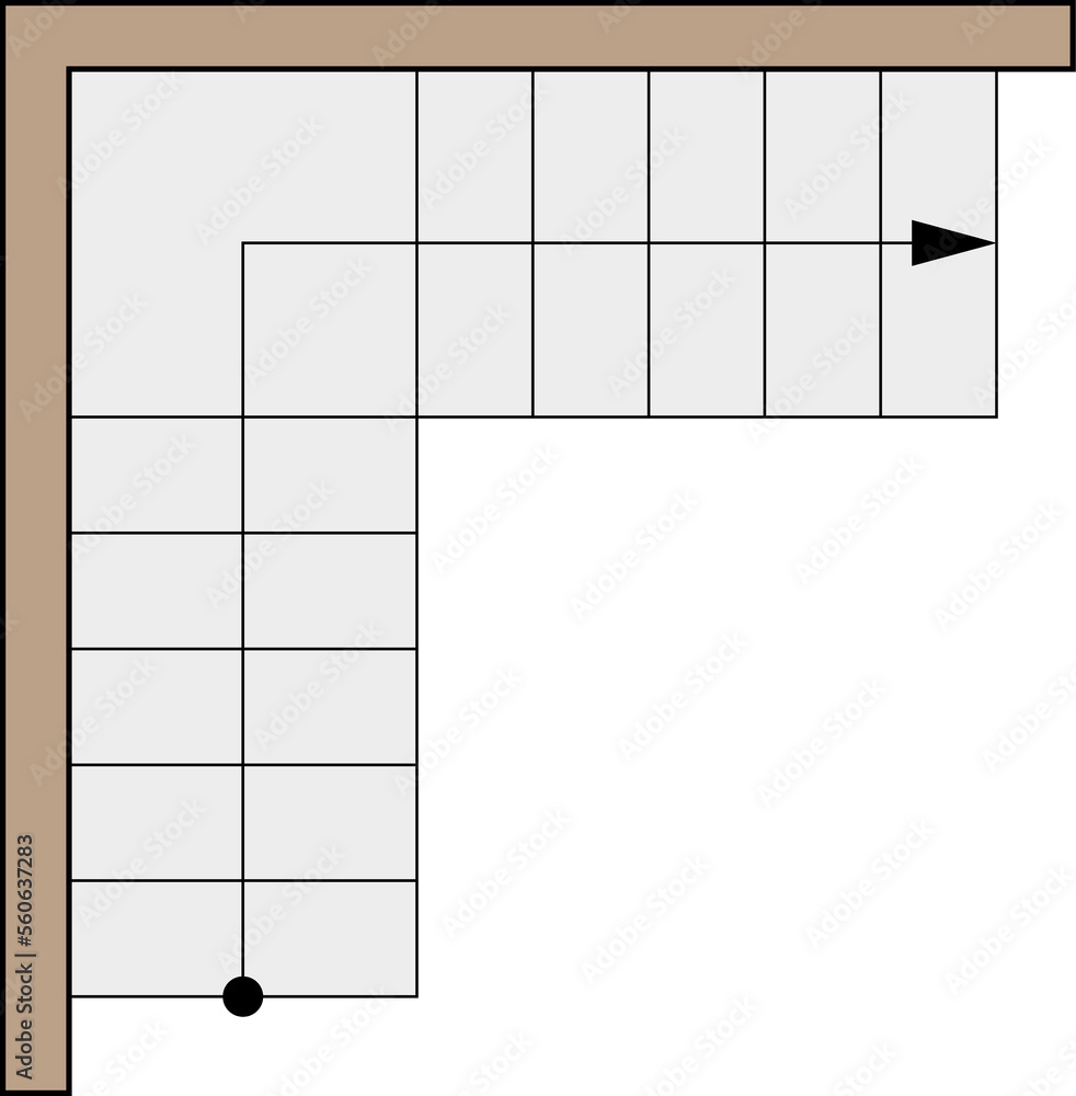 Stair for floor plan top view. Icon for interior project. Architectural ...