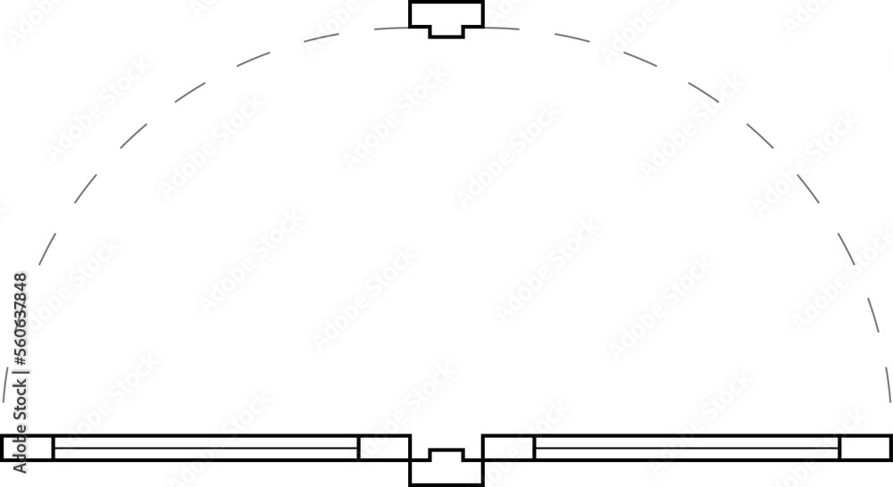 Door for floor plan top view. Architectural PNG element. Icon for ...