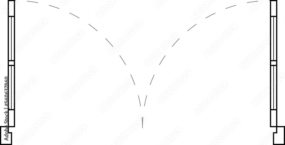 Door for floor plan top view. Architectural PNG element. Icon for ...